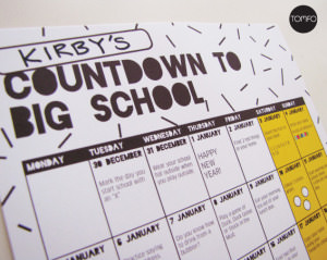 Free Countdown to School Calendar | TOMFO