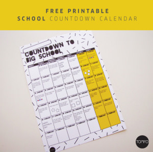 Free Countdown to School Calendar | TOMFO