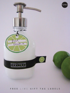 Free Lime Gift tags printable- homemade lime hand cream | TOMFO